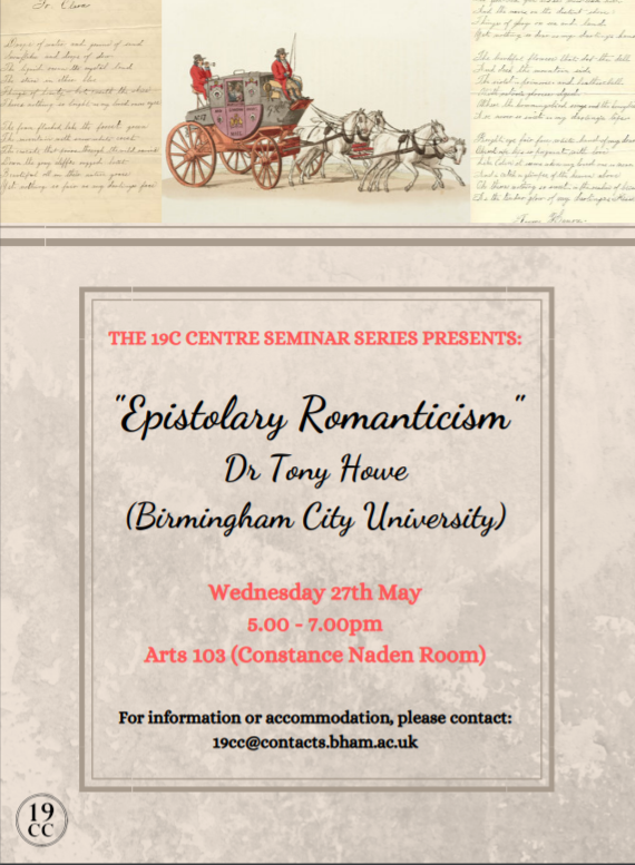 Postponed! Dr. Tony Howe: “Epistolary Romanticism” – Nineteenth-Century ...