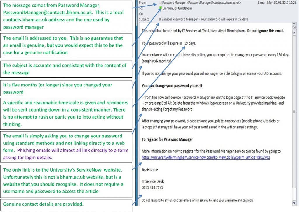 Genuine Password Change Notice – IT Security