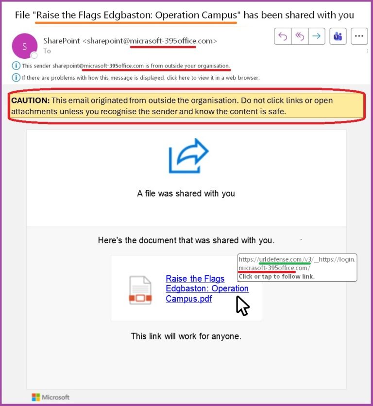 Simulated Phishing Email of November 2025 – “Raise the Flags Edgbaston ...